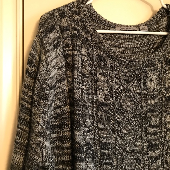 jason maxwell | Sweaters | 34 Sleeve Marled Gray Cable Sweater Womens ...